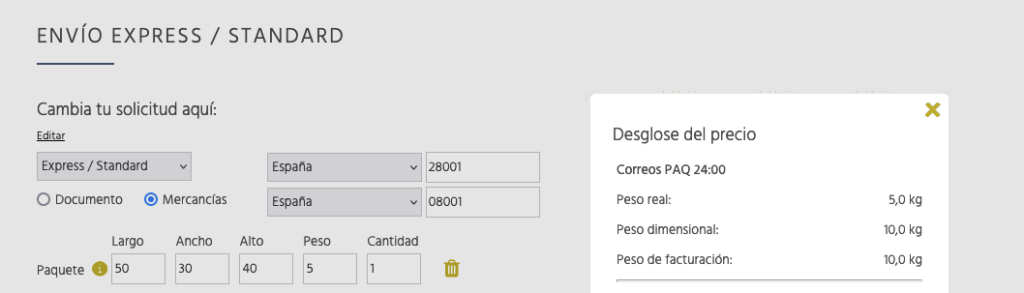 How volumetric weight impacts your costs
